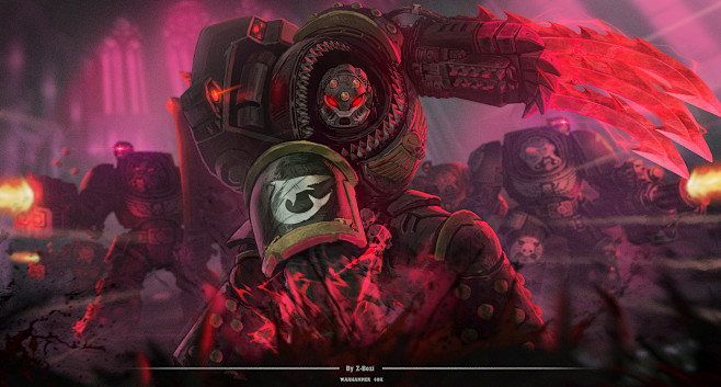 【战锤40K】噬人鲨战团长-泰伯利斯·猩红之痕Tyberos the Red Wake