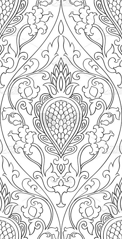 锦缎花丝图案。