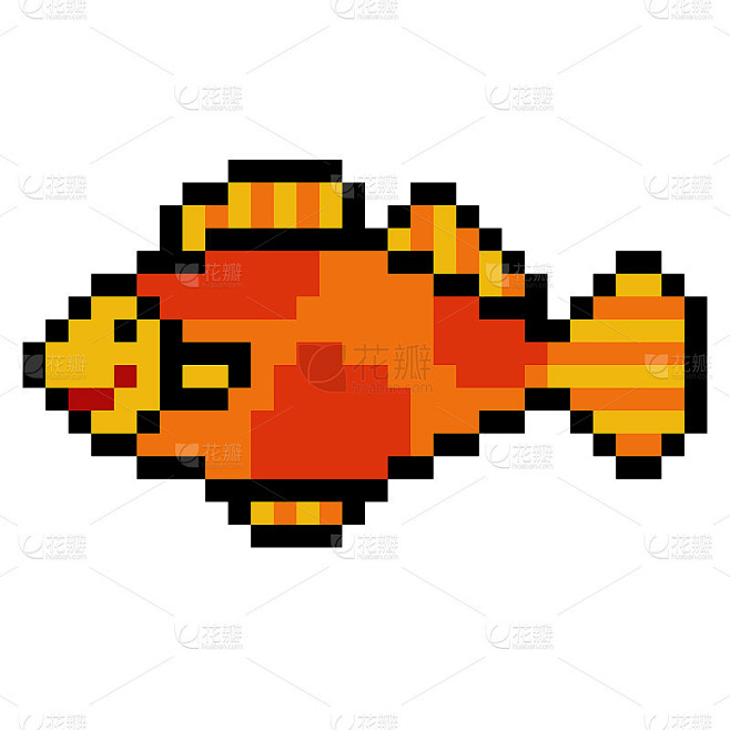 插图设计像素艺术鱼