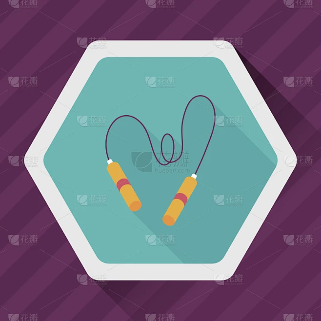 跳绳图标与长影子，eps10素材-花瓣网