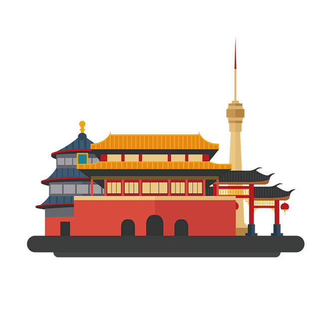 北京建筑 png建筑 插画
