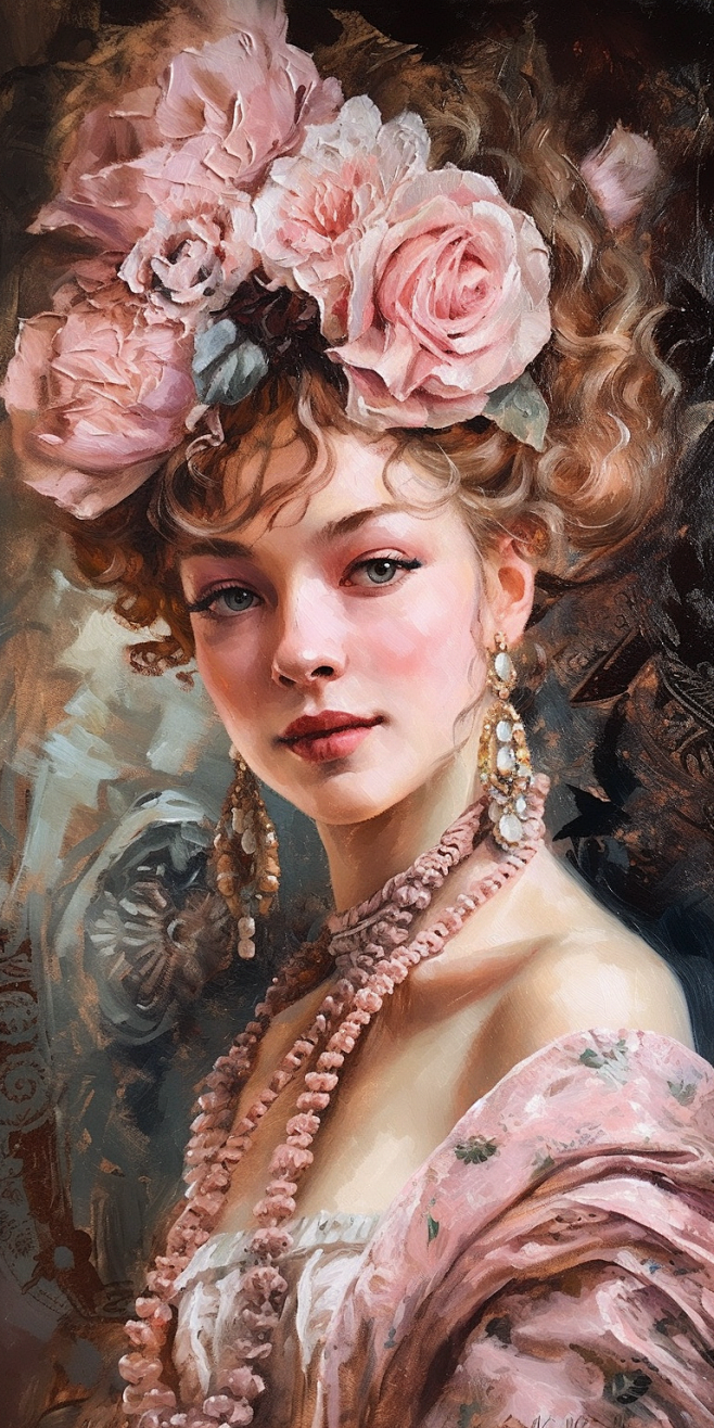 Oil painting masterpeiece, define black edges, Happy smiling face ...