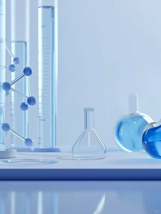 https://s.mj.run/xg6fTKvK89Y A blue minimalist lab scene with a ...