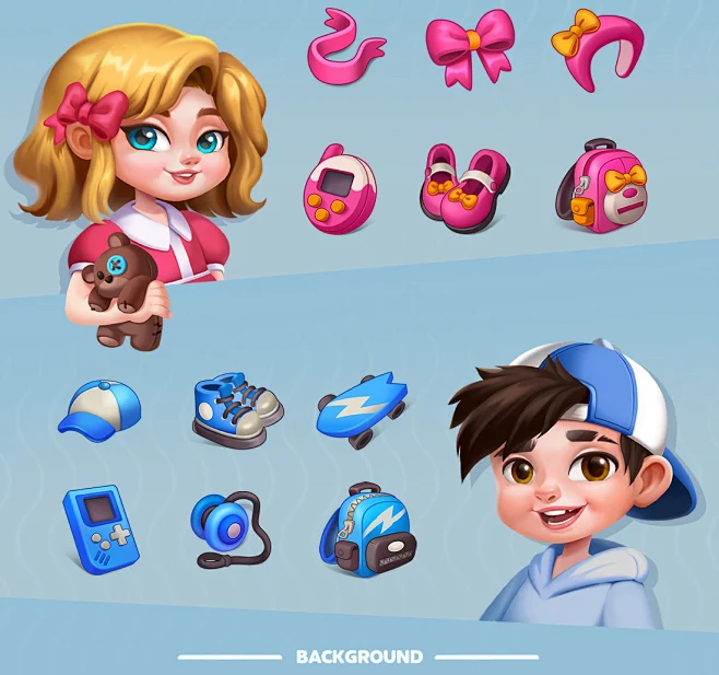 Merge casual game ILLUSTRATION Digital Art Character design props ui ...