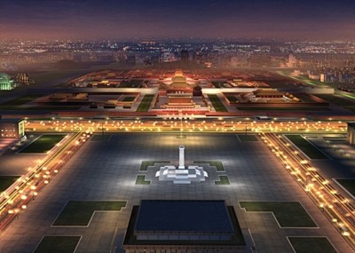 天安门广场夜景、长安街夜景、北京鸟瞰图、故宫夜景、城市广场