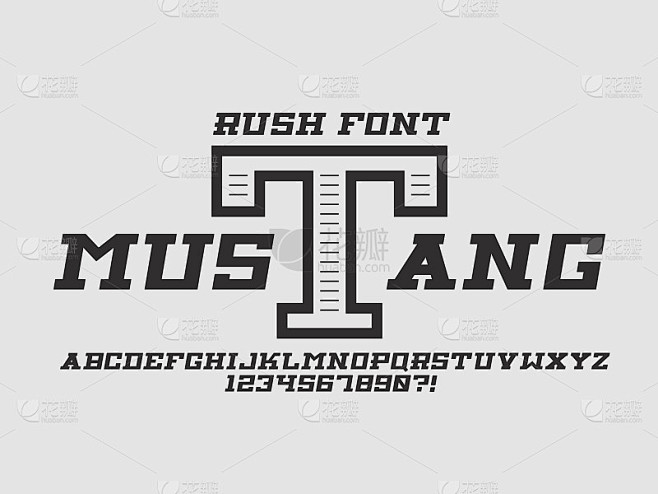 Mustang bold cursive font.