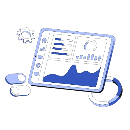 Data dashboard animated illustration in GIF, Lottie (JSON), AE-花瓣网