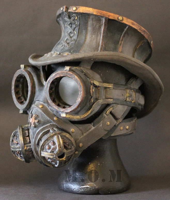 Steampunk mask. Hat,Goggles and Respirator(32DED)-花瓣网