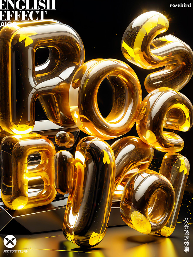 AIGC快速切换不同风格的字体效果细节超炸裂