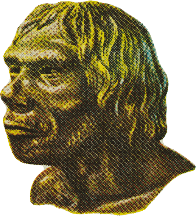 Caveman-复古剪纸素材-色彩半调-丝网印-波普-报纸