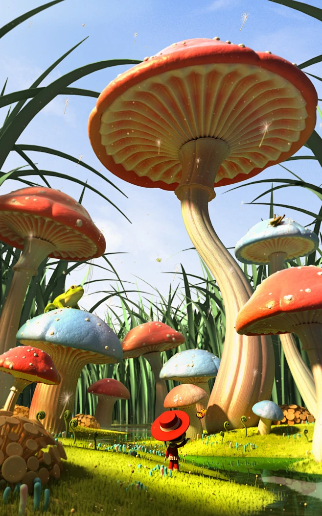 蘑菇丛林_TomiK__插画师作品_涂鸦王国gracg.com-花瓣网