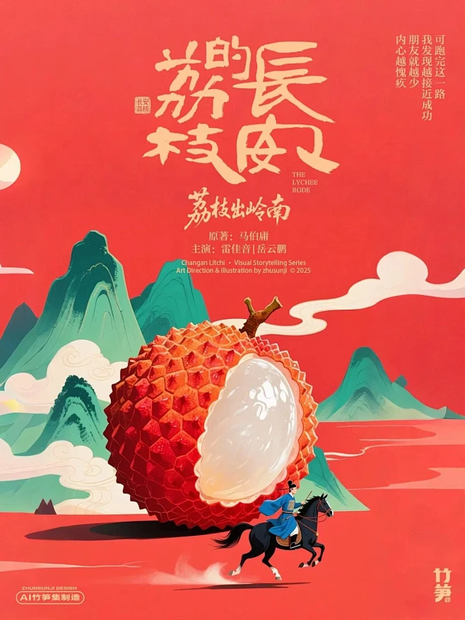 9组AI直出《长安的荔枝》创意海报，附完整含关键词！-花瓣网