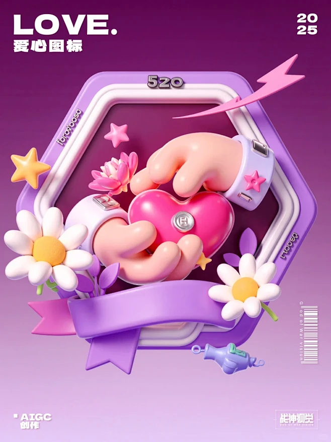 救命！C4D不香了！AI做520海报杀疯了！ - 小红书-花瓣网
