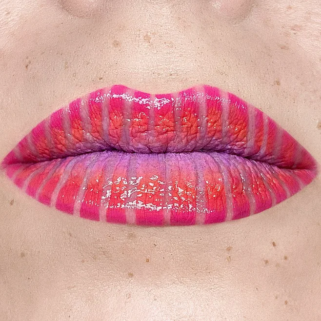 In an extreme close up centered on the model’s mouth, her pale freckled ...