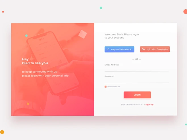 Login Screen page design landing page mobile sign in form sign in login ...