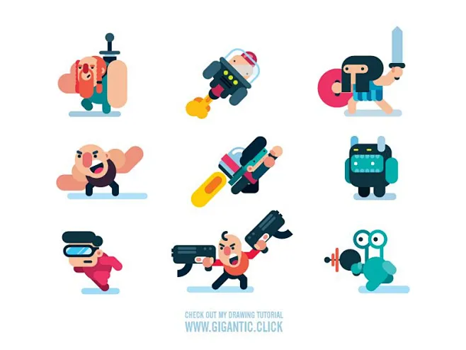 My Game Characters flat design 2d game hero character design game ...
