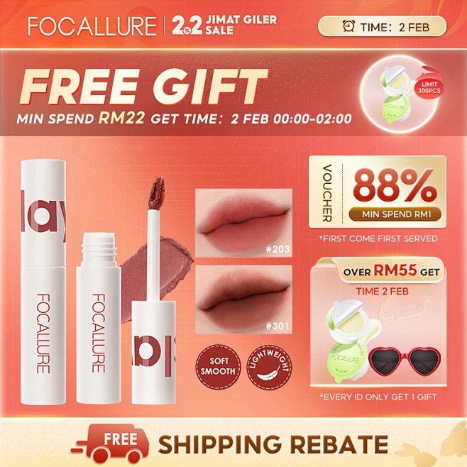 Focallure Velvet-Mist Matte Mousse lip gloss silky Smooth Lipstick ...