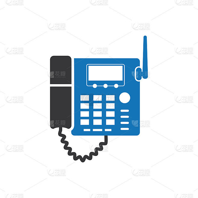 Office telephone icon vector sign symbol Blue