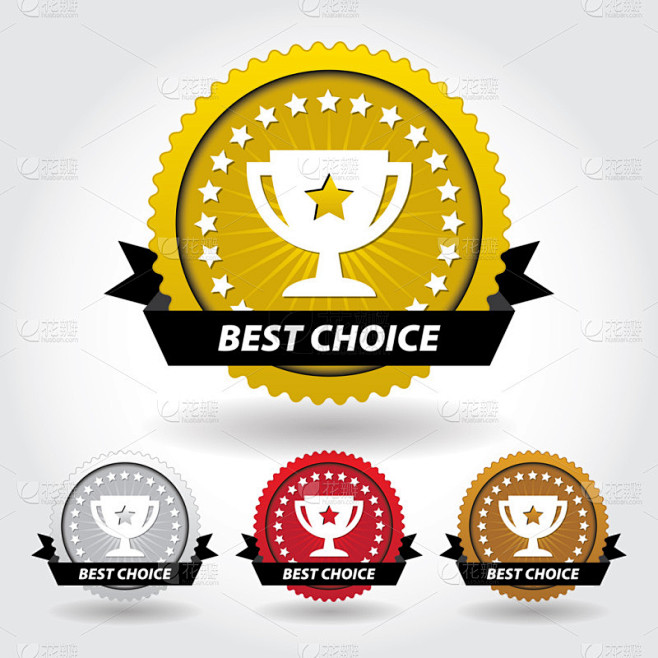 Best Choice Sticker and Sign with Cup and Stars