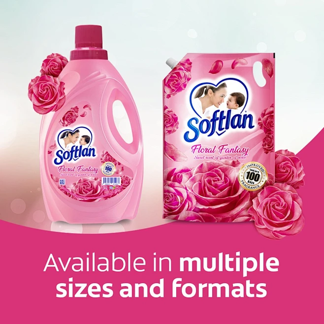 Softlan Anti Wrinkles Floral Fantasy (Pink) Fabric Softener 500ml ...