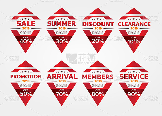red banner promotion tag design for marketing