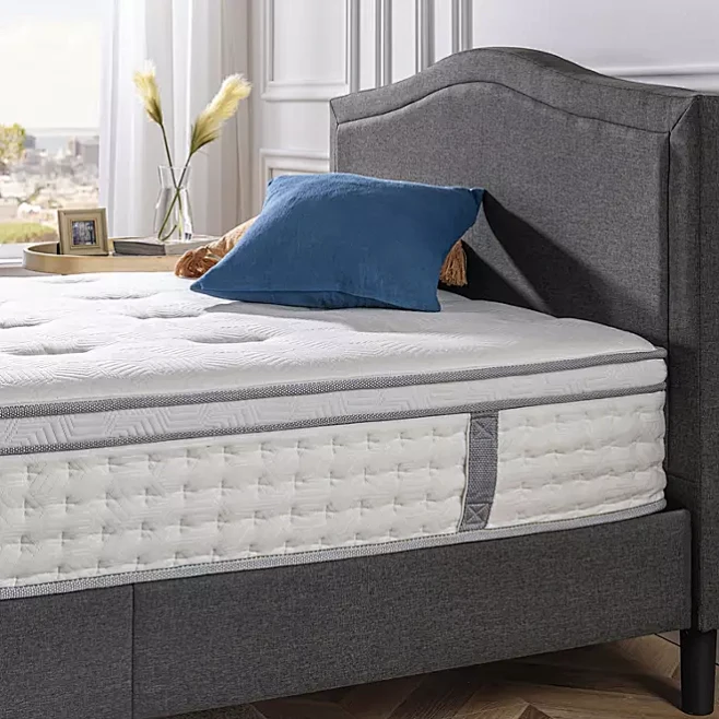 ZINUS Night Therapy 13” Medium Firm Euro Top Hybrid Mattress-花瓣网