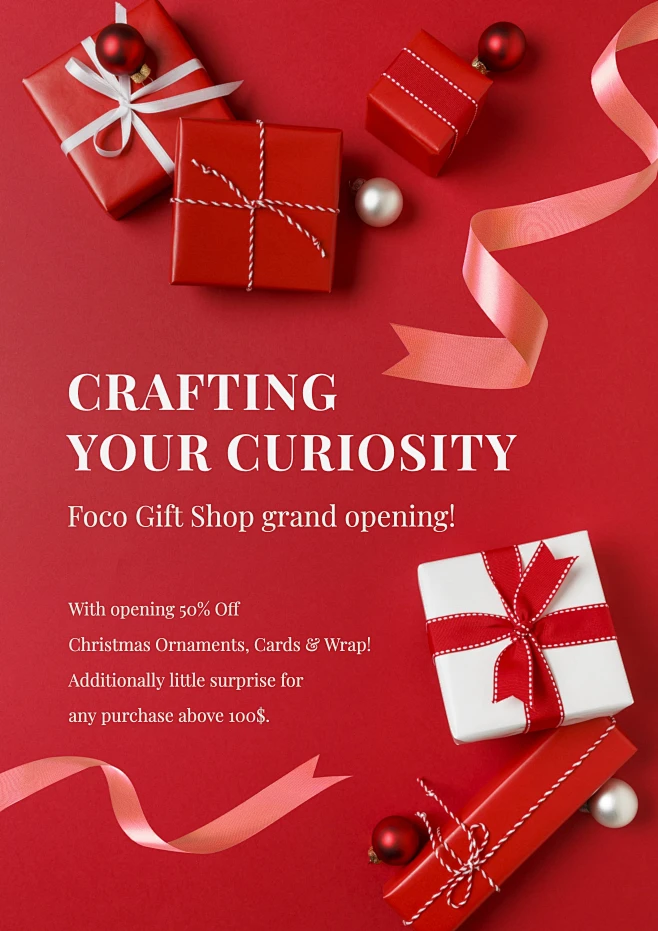 Simple Fashion Style Gift Shop Grand Opening Propaganda Flyer素材-花瓣网