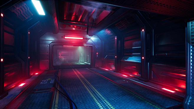 Re-Lighting, Mario Privitera : Relighting my Sci-Fi Environment. Modular sci-fi corridor in ...