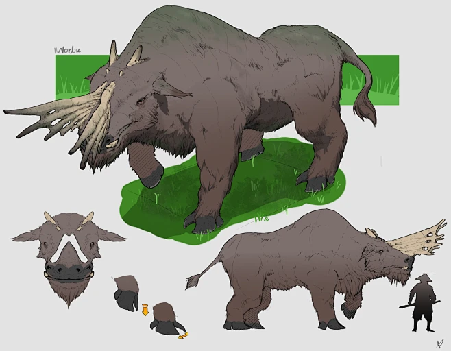 Norbu, Simon Lenz : Big fluffy thing i designed to be in my fantasy world.-花瓣网