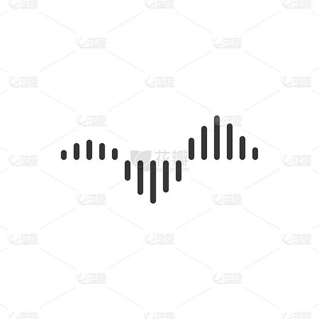 Sound Wave Icon Vector Illustration素材-花瓣网