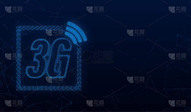 3G符号隔离，移动通信技术和智能手机网络。向量股票插图