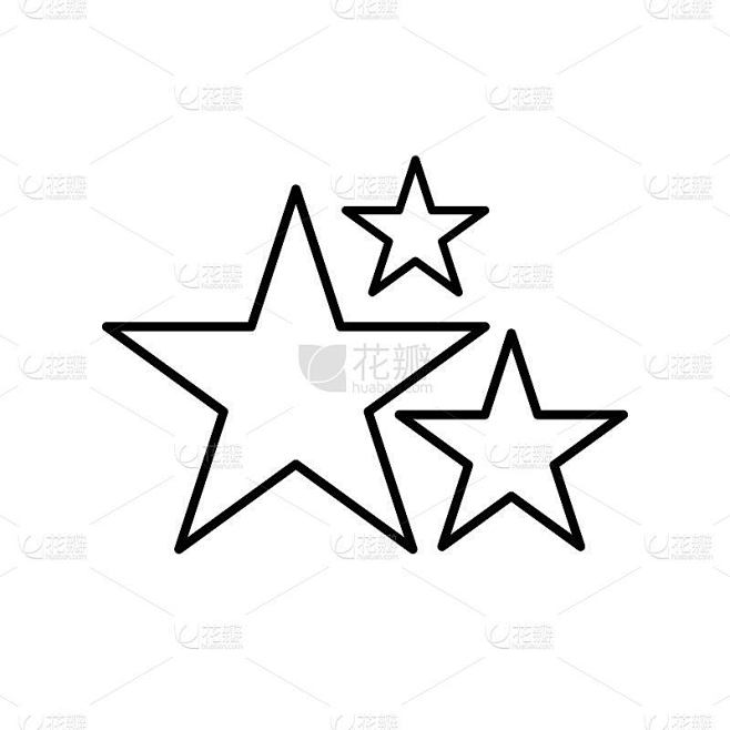 Star Icon. Three Stars flat icon. Vector stars ill