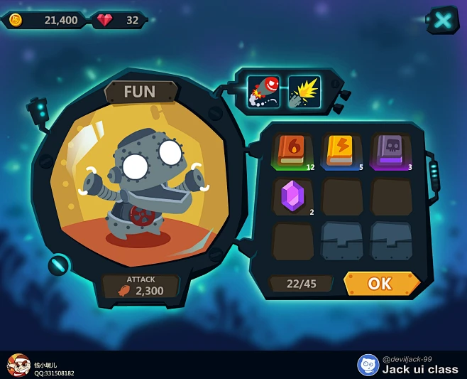 @deviljack-99 【JACK游戏UI学员设计】界面手绘图标设计图片_★VIP一对一指导★图片素材-花瓣网