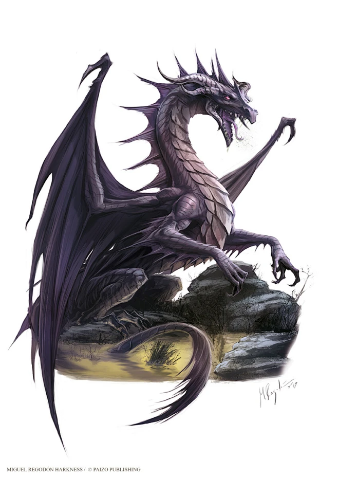 Pathfinder 2nd Edition Bestiary, Chromatic Adult Dragons, Miguel ...