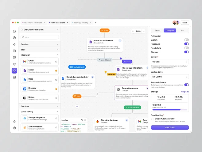 Workflow Automation Dashboard automation cansaas clean dashboard design ...