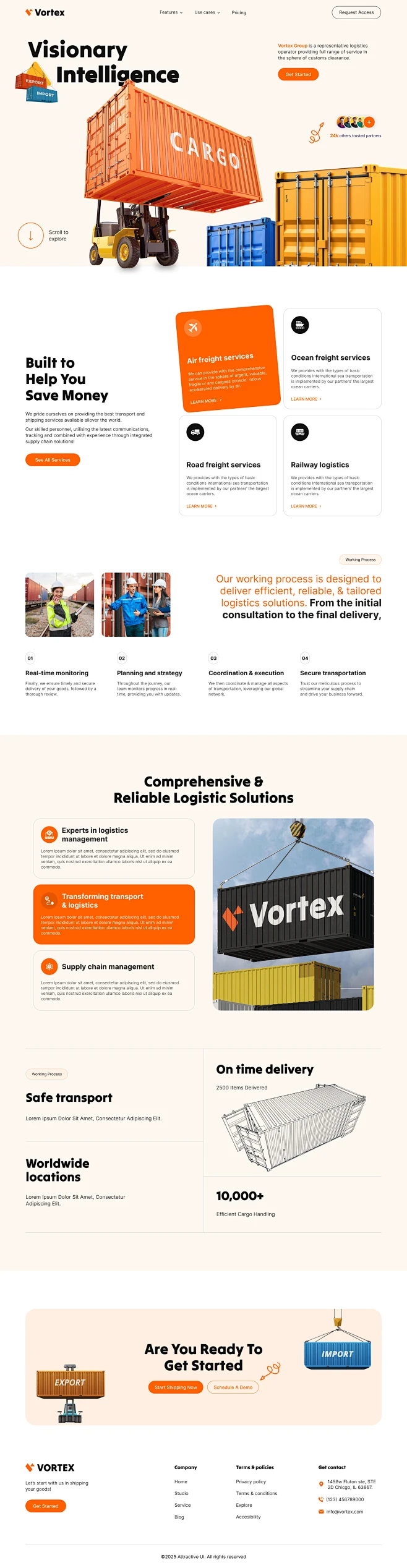 Vortex-Logistics Company Web Design Landing Page by Attractive UI on ...