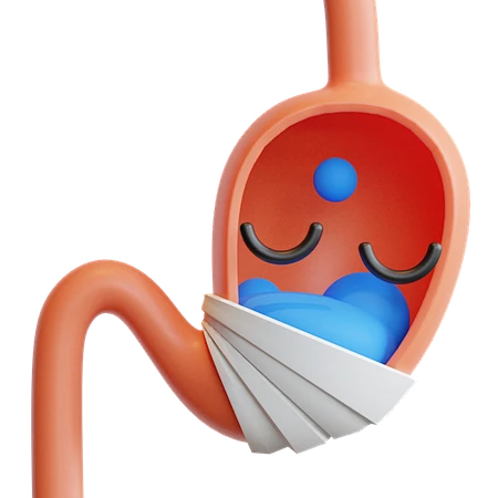 Sick Stomach 3D Illustration-花瓣网