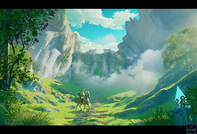 zelda world link fan art-花瓣网