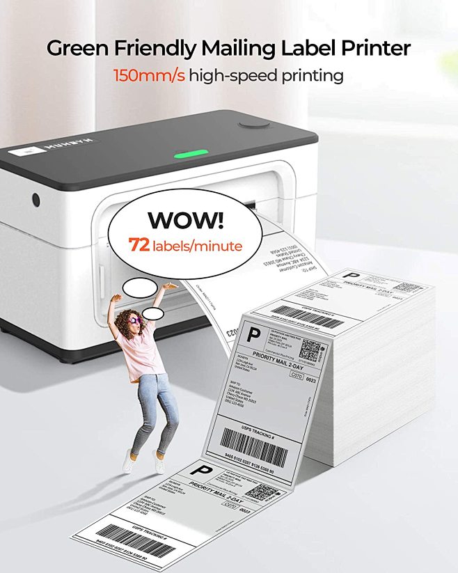 Amazon.com : MUNBYN Thermal Label Printer 300DPI, 4x6 Shipping Label Printer for Shipping ...