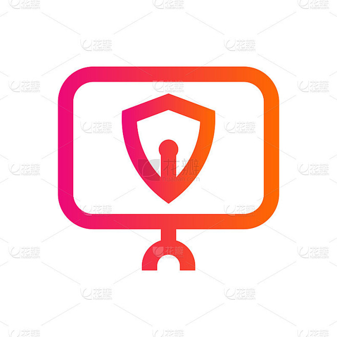 Computer security icon - Protection computer sign