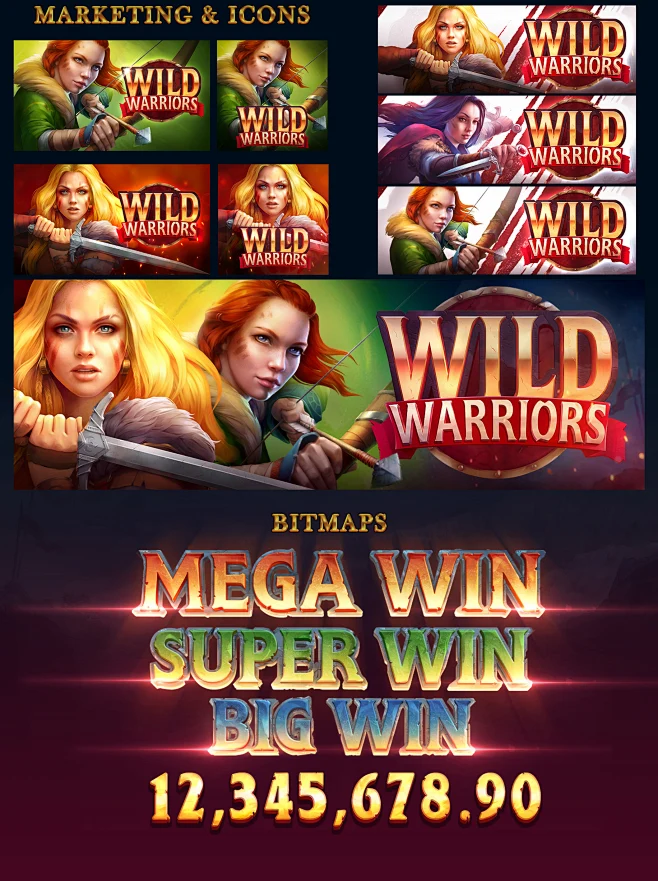 Wild Warriors. Slot game on Behance-花瓣网