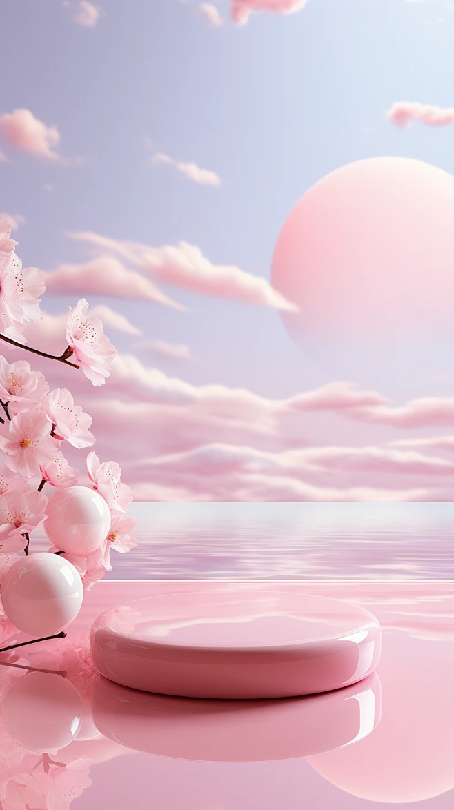 粉色简约场景-花瓣网