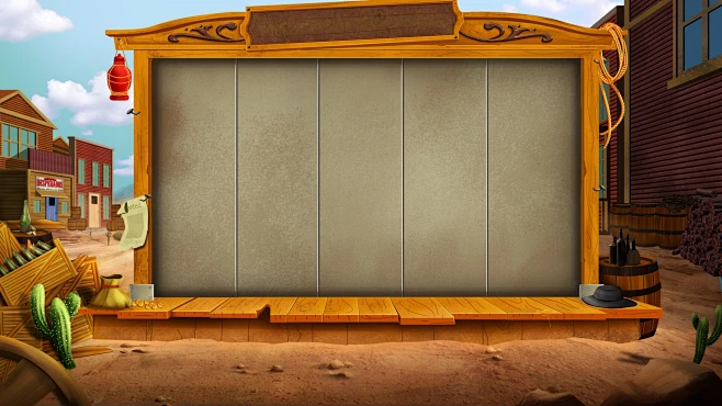 Slot Game frame_ Western Cowboy theme-花瓣网