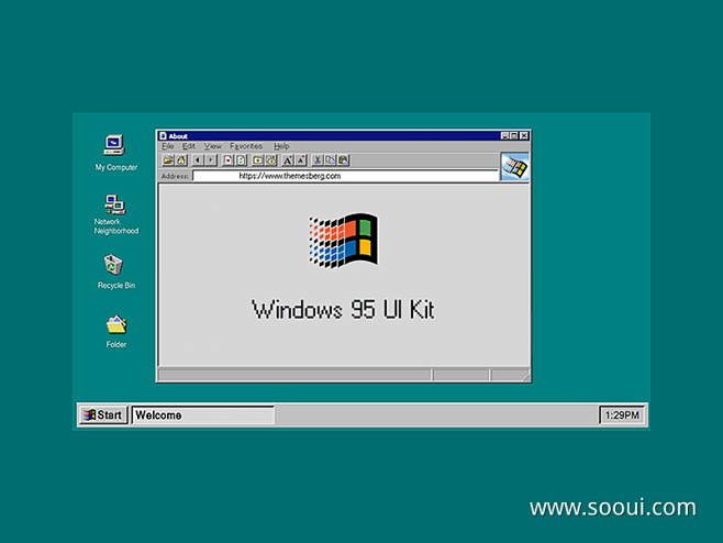 Windows 95的用户界面工具包UI设计作品网页设计数据可视化首页素材资源模板下载