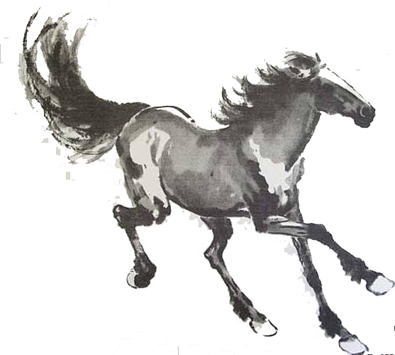 水墨马图片中国画骏马千里马素材