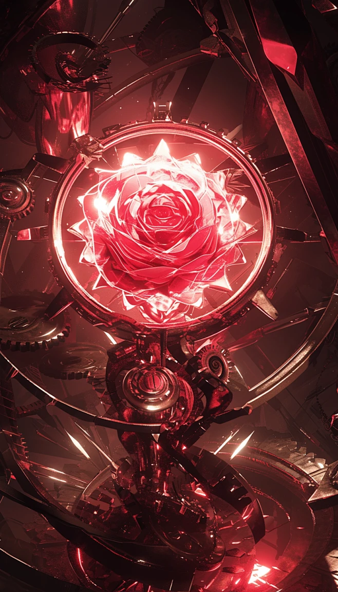 christopher126174_Mechanical_rose_glass_metal_complex_parts_str ...