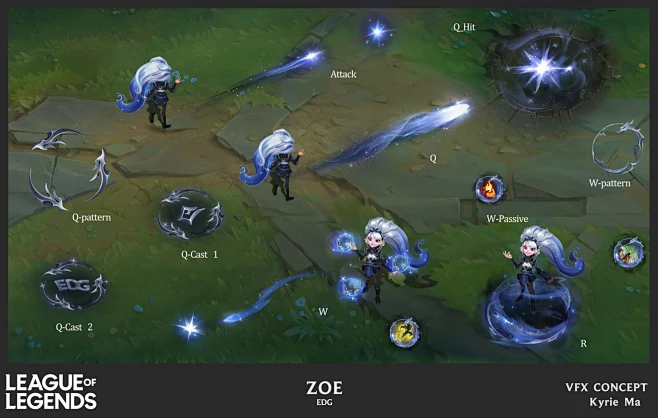 League of Legends_EDG Zoe VFX-花瓣网