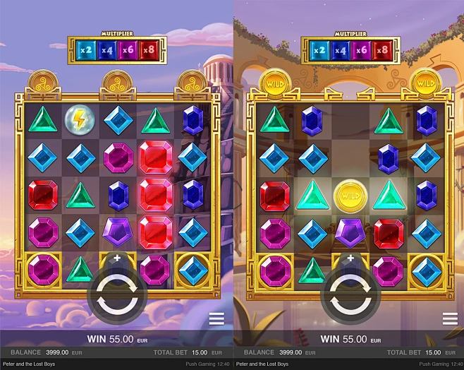 Gems of the Gods : I worked on all the art assets-backgrounds, symbols ...
