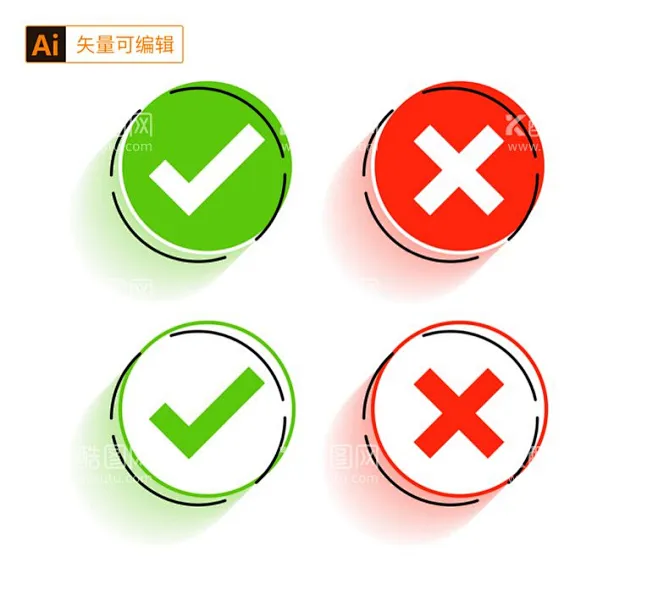 对与错标记 - 源文件下载【酷图网】正确,错误,对勾,叉号,正确符号,错误符号,对错符号,标记,正确标记,错误标记,对号标记,叉号标记,正确 ...