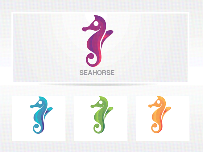 彩色海马logo矢量素材